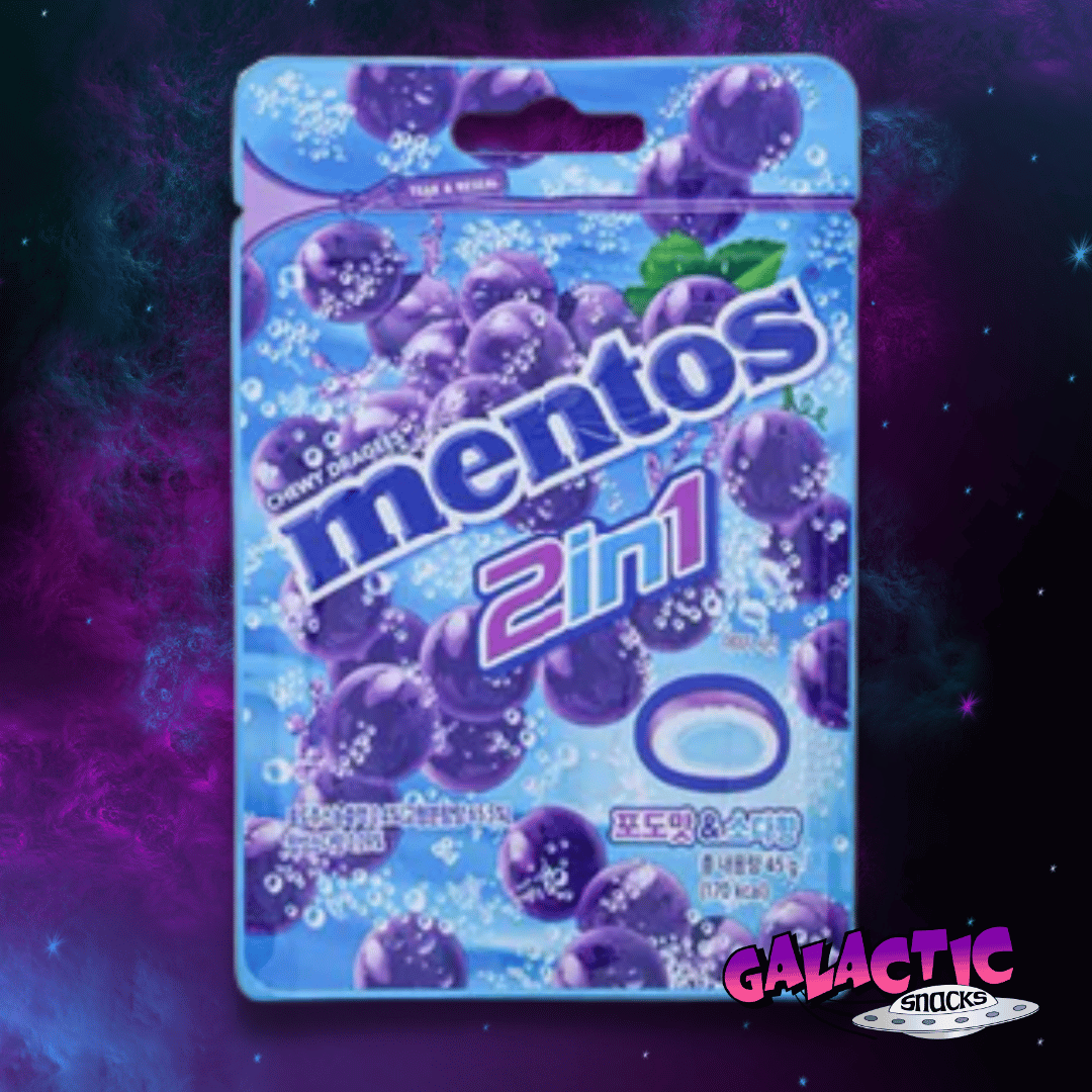 Mentos Duo - Grape & Ramune Soda Flavored - 45g (Japan) – Galactic Snacks