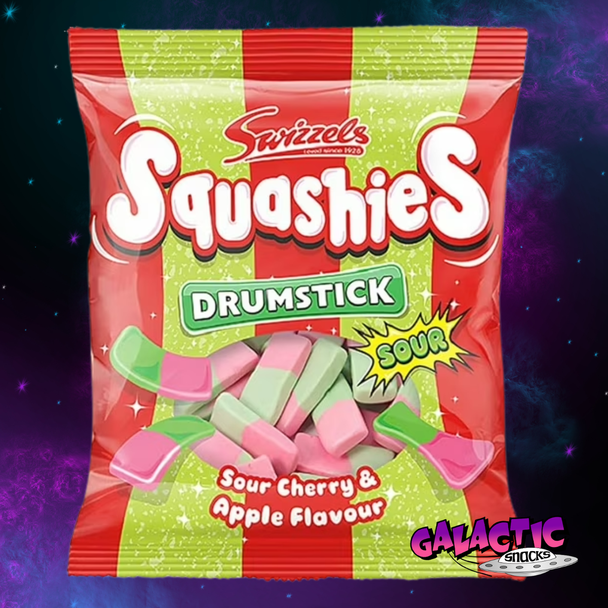 Squashies Drumstick - Sour Cherry & Apple - 140g (UK) – Galactic Snacks