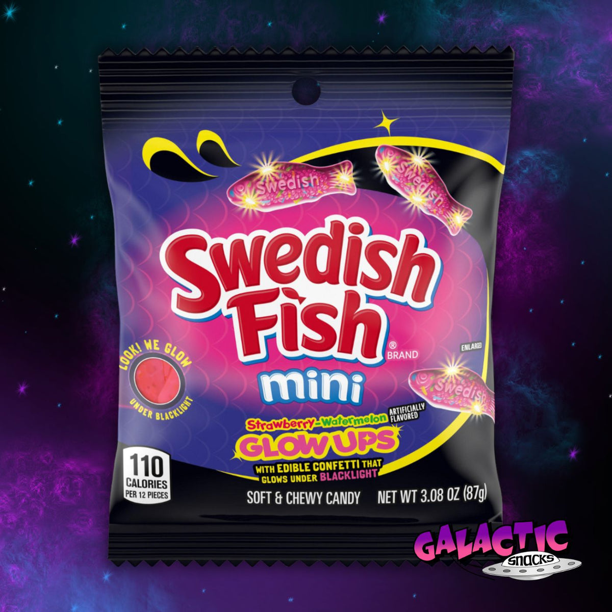 Swedish Fish Mini - Glow Ups - 3.08 oz – Galactic Snacks